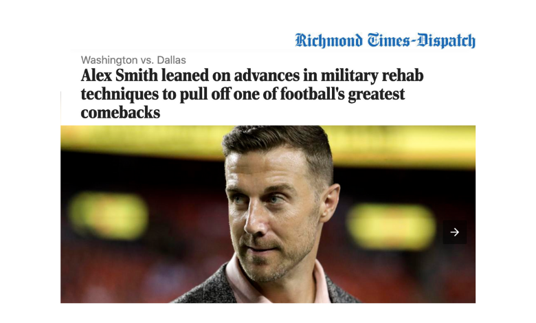 Alex Smith leaned on advances in military rehab techniques to pull off ...